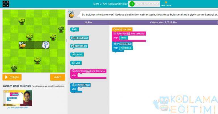 code org Kurs 3 Ders 7 - 7.Arı: Koşullandırıcılar » Code.org Atölyesi